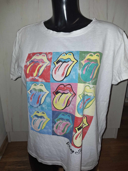 Bela Rolling Stones majica