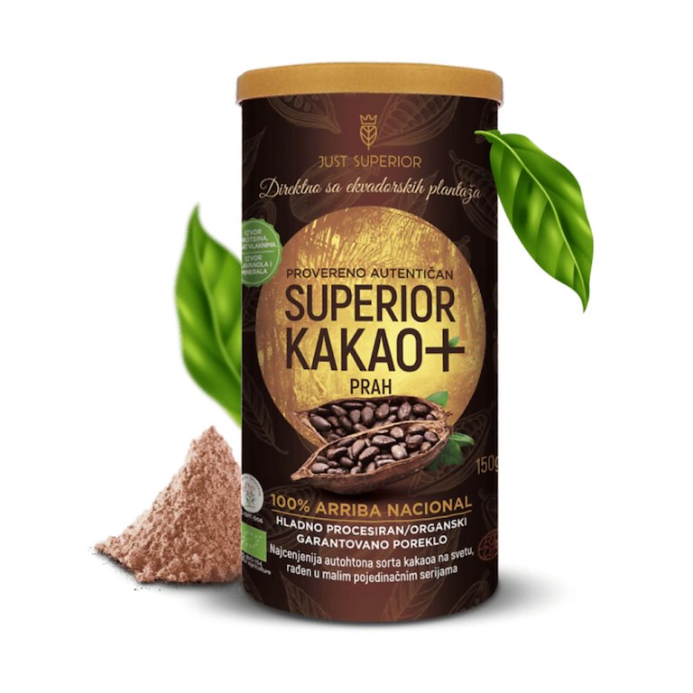 JUST SUPERIOR Organski KAKAO PRAH 100% Arriba Nacional 150 g