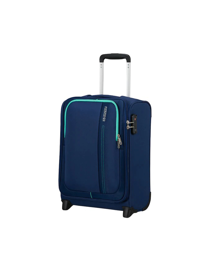 KOFER SEA SEEKER-UPRIGHT UNDERSEATER TSA NAVY BLUE TROLLEY American Tourister