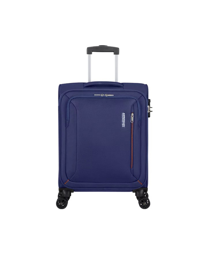 KOFER HYPERSPEED SPINNER 66 EXP COMBAT NAVY BLUE TROLLEY American Tourister