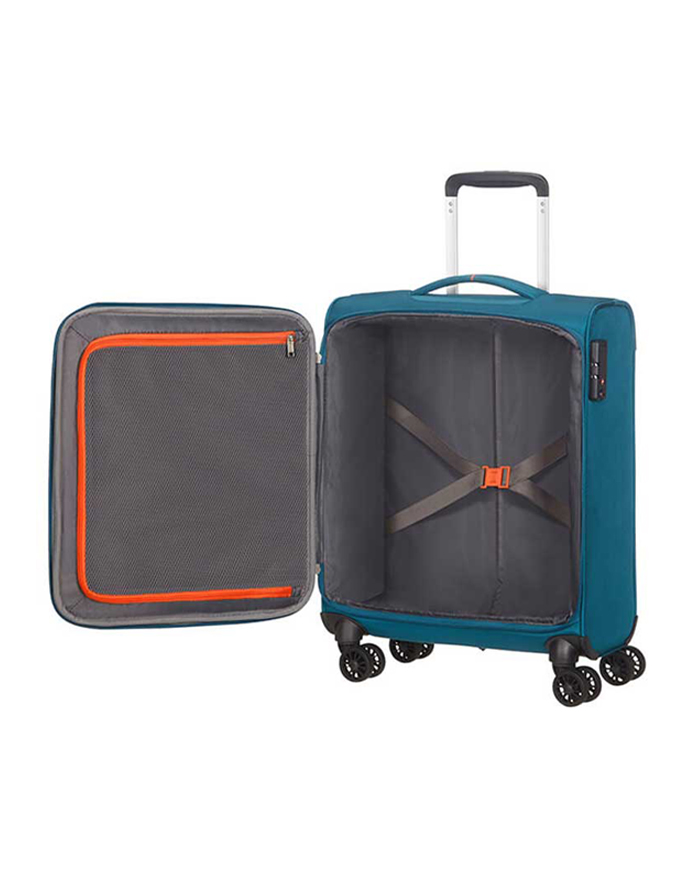 KOFER CROSSTRACK-SPINNER 55/20 TSA NAVY/ORANGE TROLLEY American Tourister