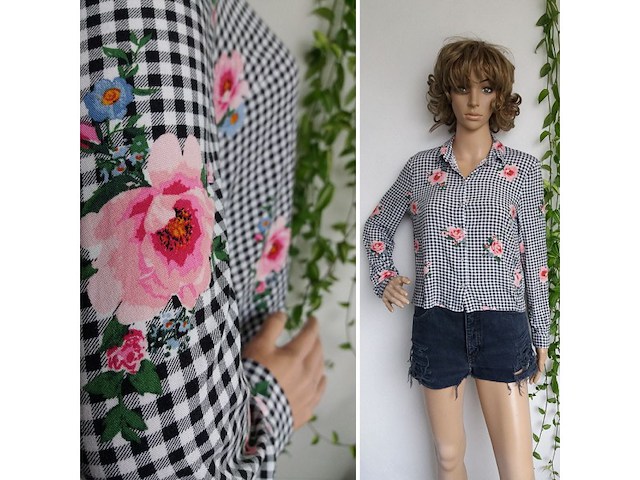 H&;M crop top kosulja viskoza XS