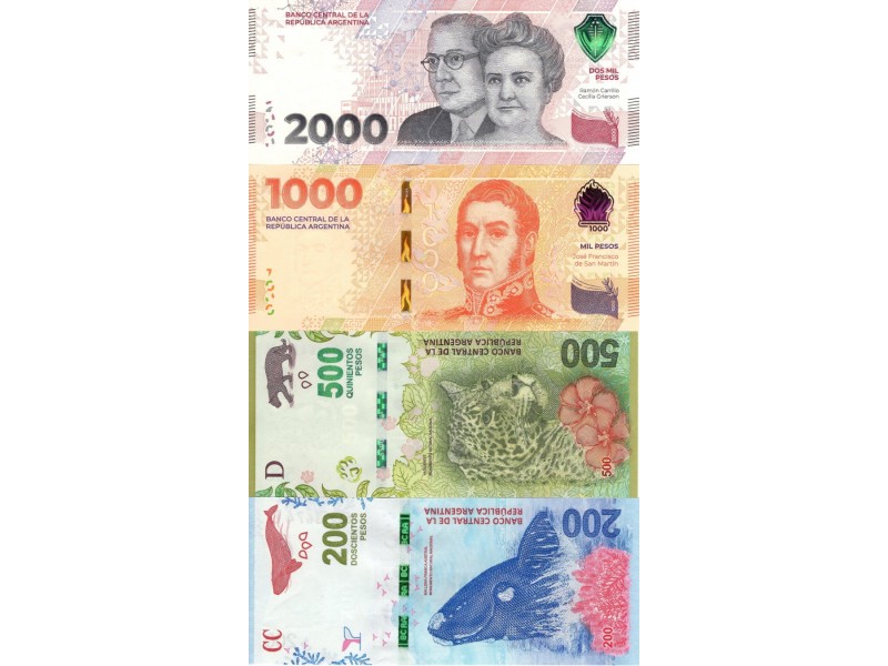 Argentina kompletan set novčanica 2012/2023 UNC