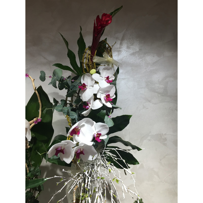 Cvetni aranžman alpinija i penelopsis orhideja