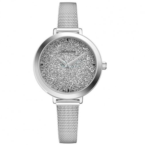 Ženski Adriatica Milano Swarovski Beli Srebrni Modni Ručni Sat Sa Srebnim Pancir Kaišem