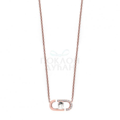 ŽENSKI OLIVER WEBER ZIGZAG ROSE GOLD LANČIĆ SA SWAROVSKI KRISTALOM