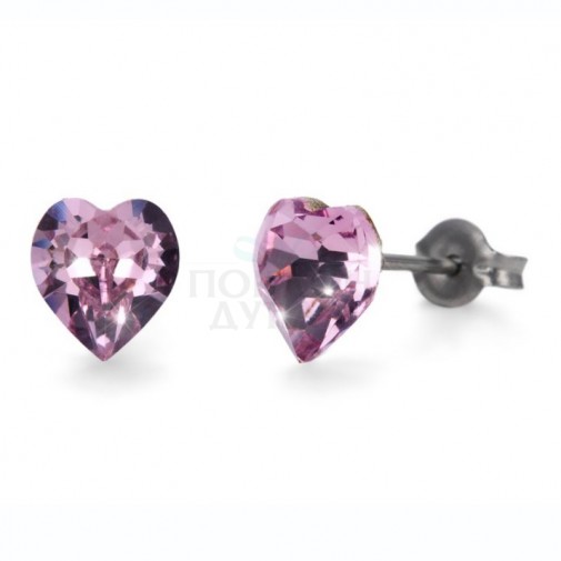 ŽENSKE OLIVER WEBER SENSITIVE HEART MINI LIGHT AMETHYST MINDUŠE SA SWAROVSKI KRISTALIMA