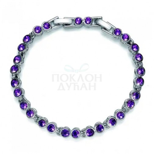 ŽENSKA OLIVER WEBER TENNIS AMETHYST NARUKVICA SA SWAROVSKI KRISTALIMA