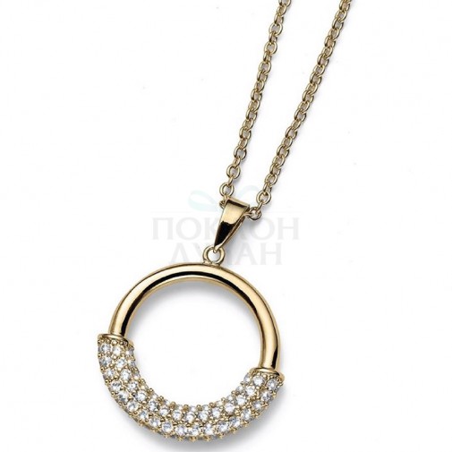 ŽENSKI OLIVER WEBER LOOP WHITE ZIRCON GOLD LANČIĆ SA BELIM SWAROVSKI KRISTALIMA