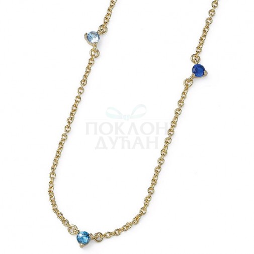 ŽENSKI OLIVER WEBER WISPY GOLD BLUE ZIRCON SA PLAVIM SWAROVSKI CIRKONIMA