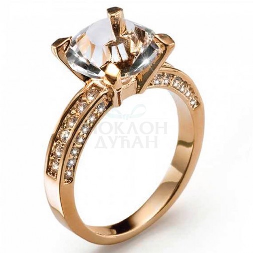 ŽENSKI OLIVER WEBER PRINCESS ROSEGOLD PRSTEN SA SWAROVSKI KRISTALOM L