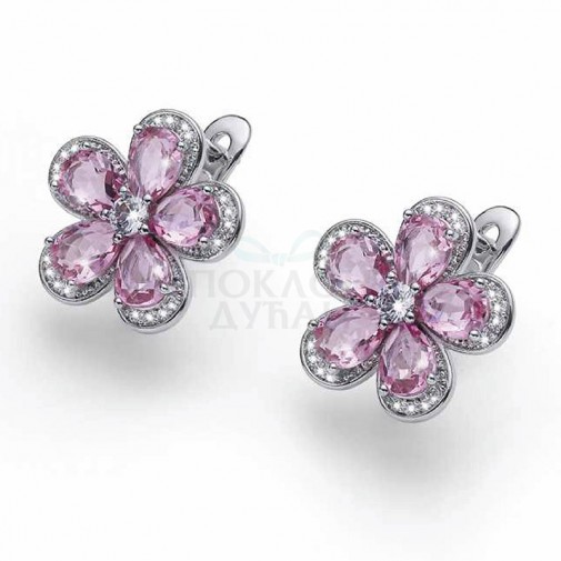 ŽENSKE OLIVER WEBER FIORE LIGHT ROSE MINDJUŠE SA SWAROVSKI ROZIM KRISTALIMA