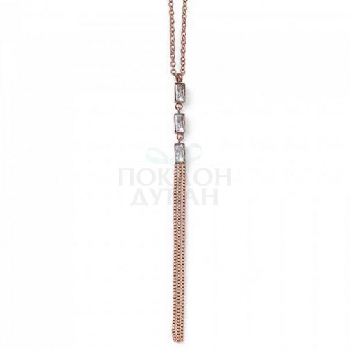 ŽENSKI OLIVER WEBER SPECTRUM ROSEGOLD WHITE ZIRCON LANČIĆ SA SWAROVSKI BELIM CIRKONIMA