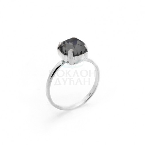 Ženski Victoria Cruz Celine M Silver Night Prsten Sa Swarovski Sivim Kristalom