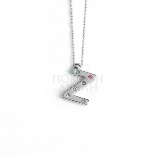 Ženski Victoria Cruz Letter "Z" Multicolor Lančić Sa Swarovski Kristalima
