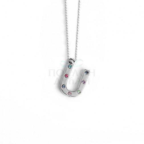 Ženski Victoria Cruz Letter "U" Multicolor Lančić Sa Swarovski Kristalima