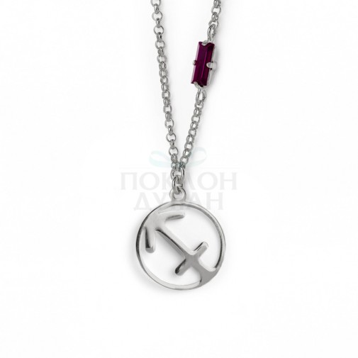 Ženski Victoria Cruz Sagitario Amethyst Lančić Sa Swarovski Ljubičastim Kristalom