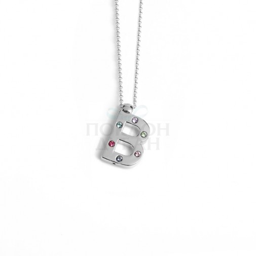 Ženski Victoria Cruz Letter "B" Multicolor Lančić Sa Swarovski Kristalima