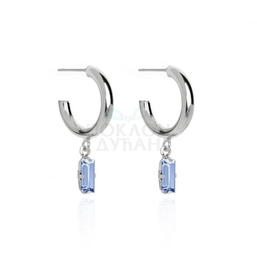 Ženske Victoria Cruz Macedonia Hoop Light Sapphire Mindjuše Sa Swarovski Plavim Kristalom