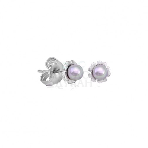 Ženske Majorica Cies Pink Pearl Stud Nuage Biserne Srebrne Mindjuše 4 mm