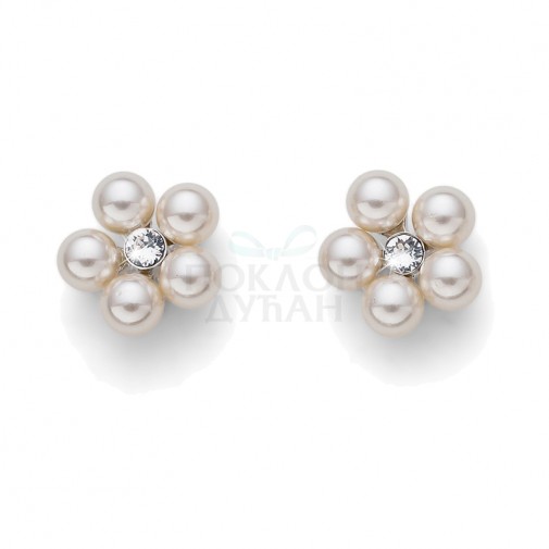 Ženske Oliver Weber Flower Pearl Crystal Mindjuše Sa Swarovski Belim Kristalom