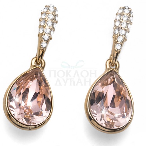 Ženske Oliver Weber Reach Gold Vintage Rose Zlatne mindjuše sa swarovski roze kristalom