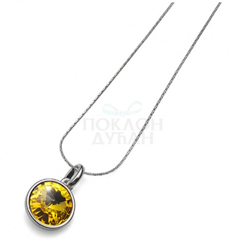 Ženski Oliver Weber Fun Sunflower Lančić sa swarovski žutim kristalnim priveskom