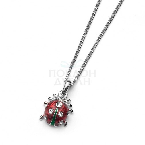 Ženski Oliver Weber Ladybug Mini Crystal Lančić sa swarovski crvenim kristalnim priveskom