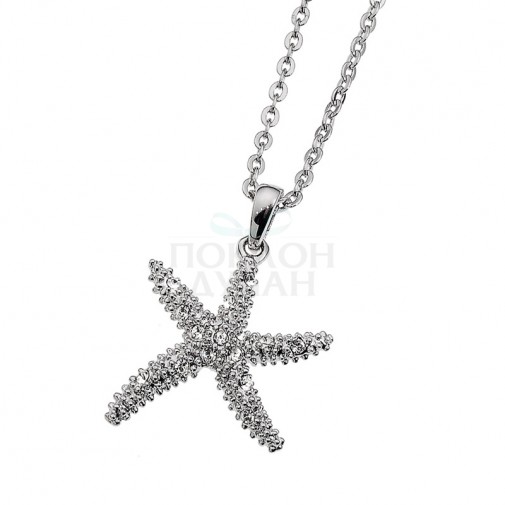 Ženski Oliver Weber Starfish 2 Small Crystal Lančić sa swarovski belim kristalnim priveskom