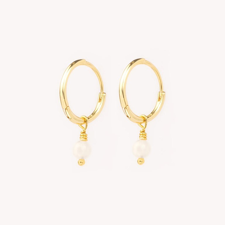 Crystal hoops gold plated