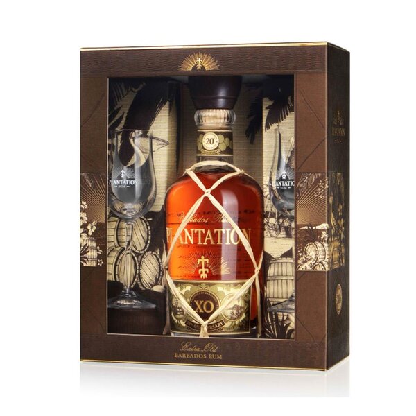 Plantation XO 20th Anniversary 40% box + dve čaše