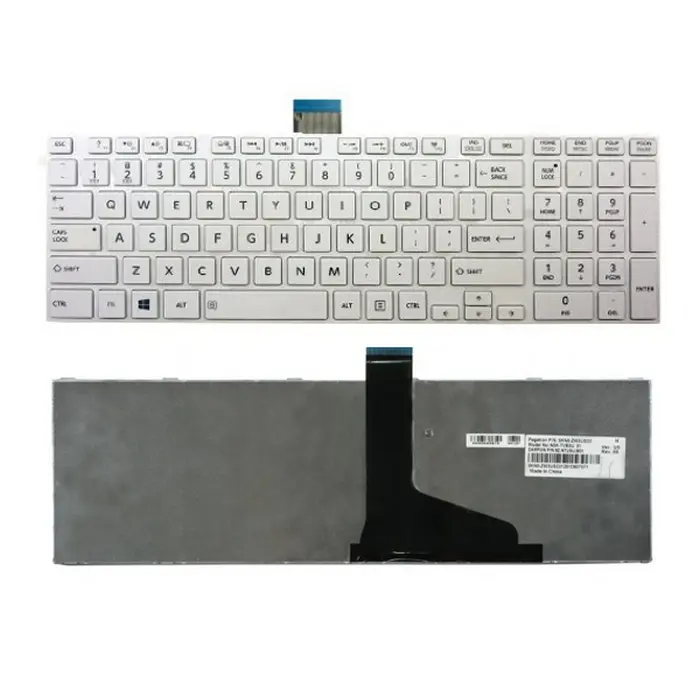 Tastatura sa ramom za laptop Toshiba Satelite C850 C850D C855 C855D bela