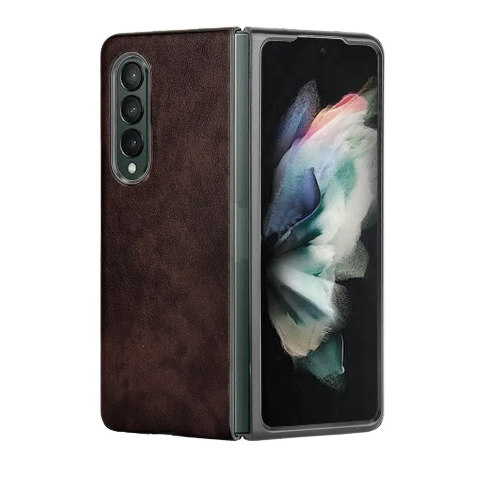 Maska za telefon Leather za Samsung Z Fold 4 braon