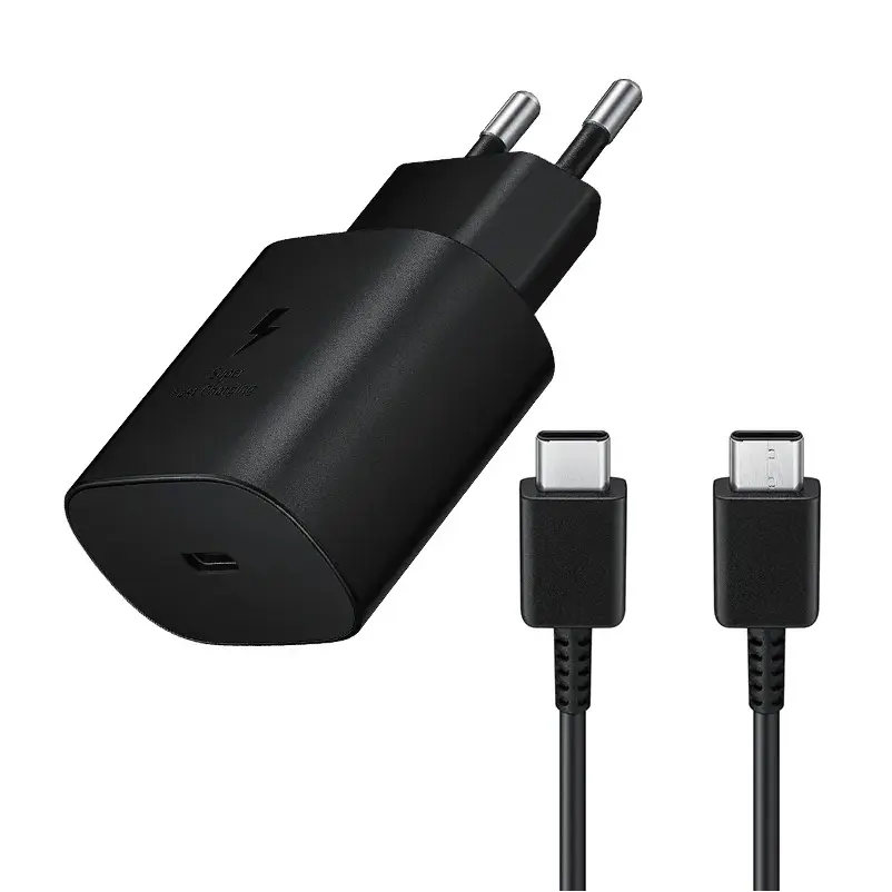 Kućni punjač PD Fast charger 25W 3A PPS za Samsung HQ sa PD Type C kablom CE crni