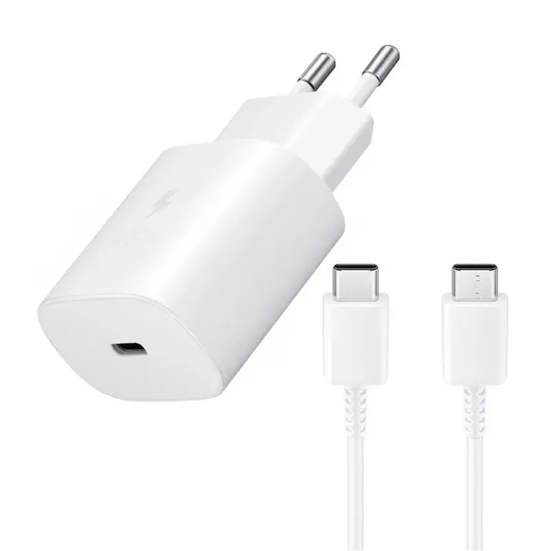 Kućni punjač PD Fast charger 25W 3A PPS za Samsung HQ sa PD Type C kablom CE beli