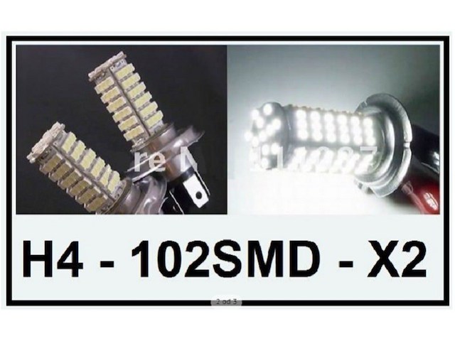 H4 LED Sijalica - 102 SMD diode - 2 koma