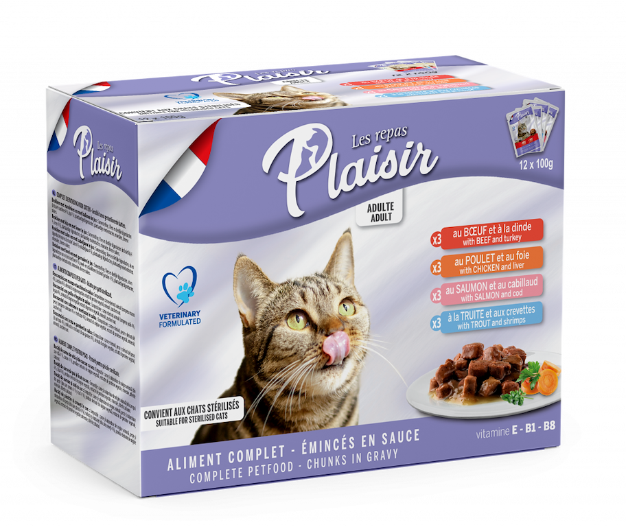 Plaisir Cat Adult Multipack 12x100g