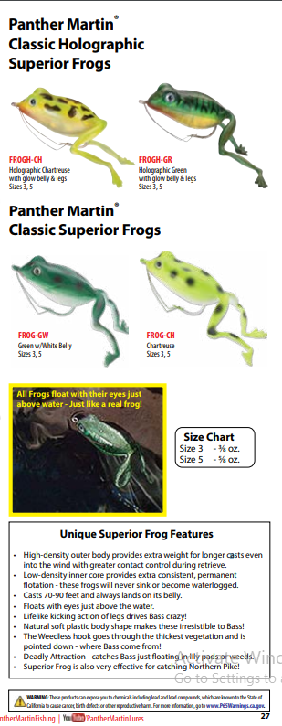 Classic Holographic Superior Frogs Size 3