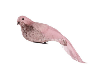 Glam, novogodišnja dekoracija, ptica, roze, 24cm ( 781032 )