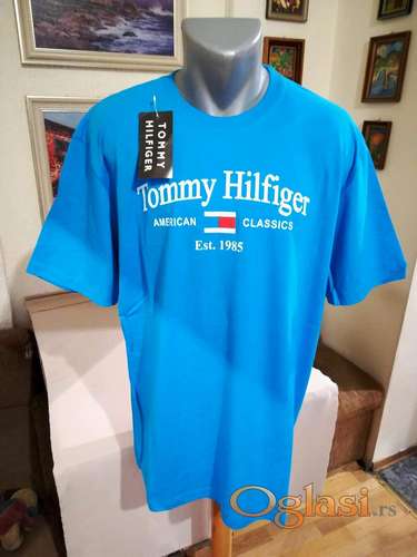 Nova muska markirana majica poznate marke Tommy Hilfiger Svetlo-plava XXL Novo