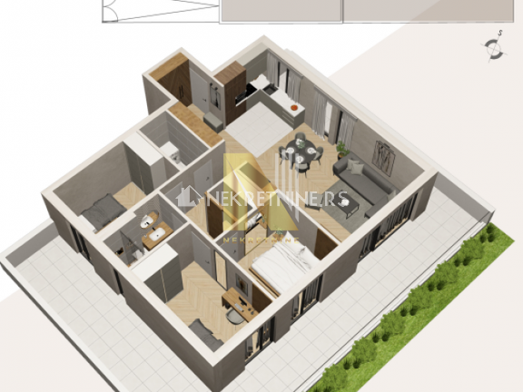 Urbana vila na Telepu, četvorosoban stan 89.33m2 + terasa od 58.03m2