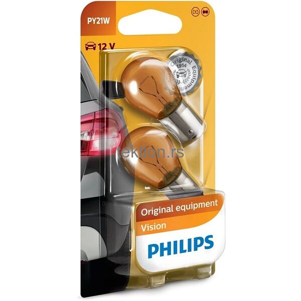 Philips 12V PY21W +30% Vision Blister duo