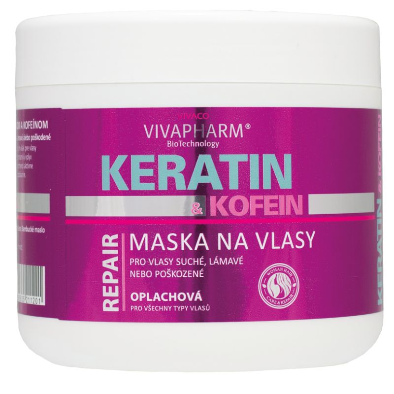 Keratin maska za kosu sa kofeinom VIVAPHARM 600 ml