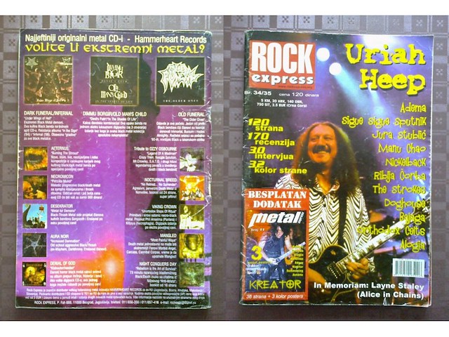ROCK EXPRESS br.34/35 (15.07.2002) rok časopis
