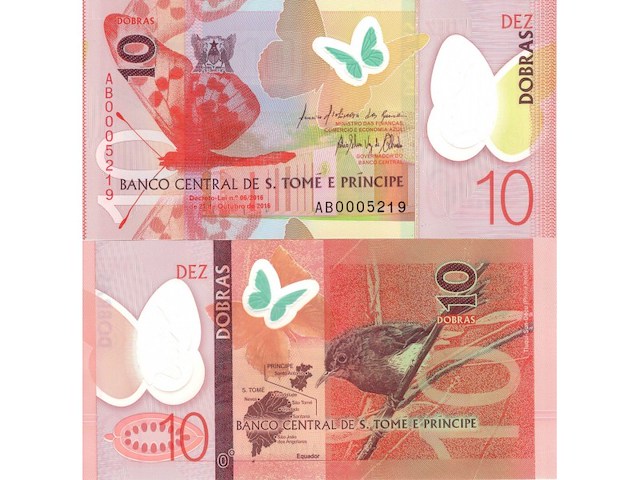Sao Tome e Principe 10 Dobras 2016 UNC, P-71 Polymer