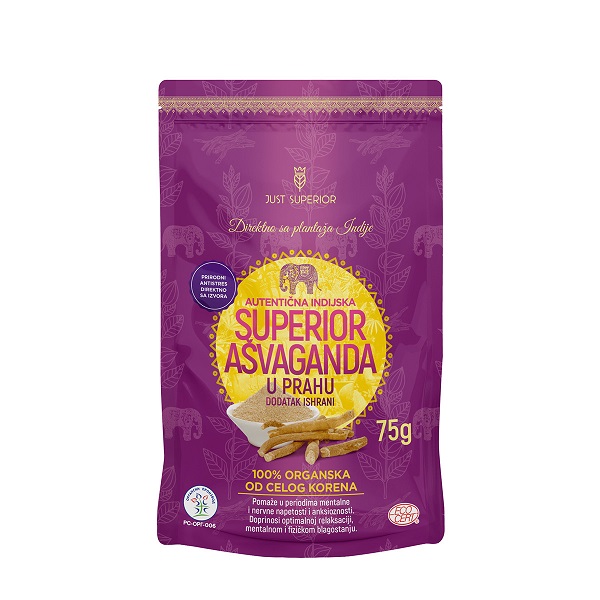 AŠVAGANDA PRAH ORGANIC (Withania somnifera) JUST SUPERIOR 75G