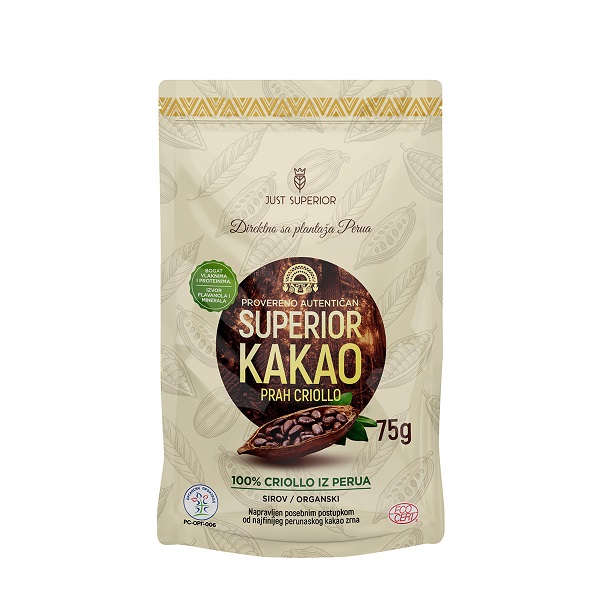 KAKAO CRIOLLO JUST SUPERIOR ORGANSKI 75G