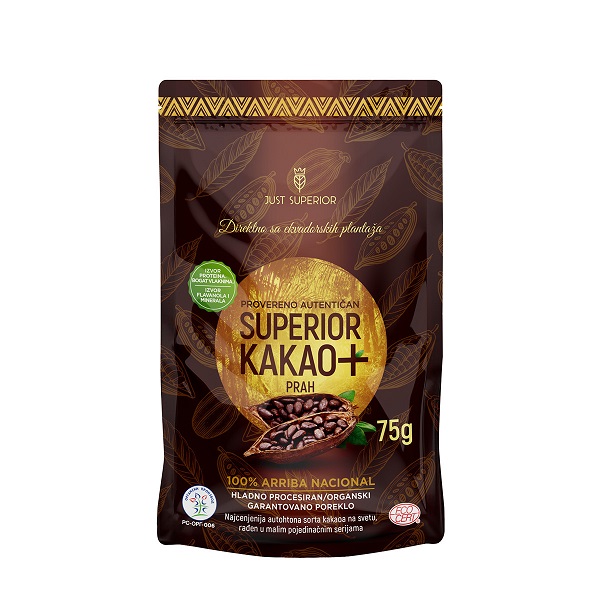 КАКАО АRRIBA NACIONAL ORGANSKI JUST SUPERIOR 75G