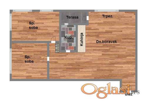 Dvoiposoban stan odličnog rasporeda u izgradnji
