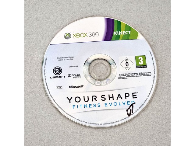 Your Shape Fitness Evolved   KINECT XBOX 360 samo disk